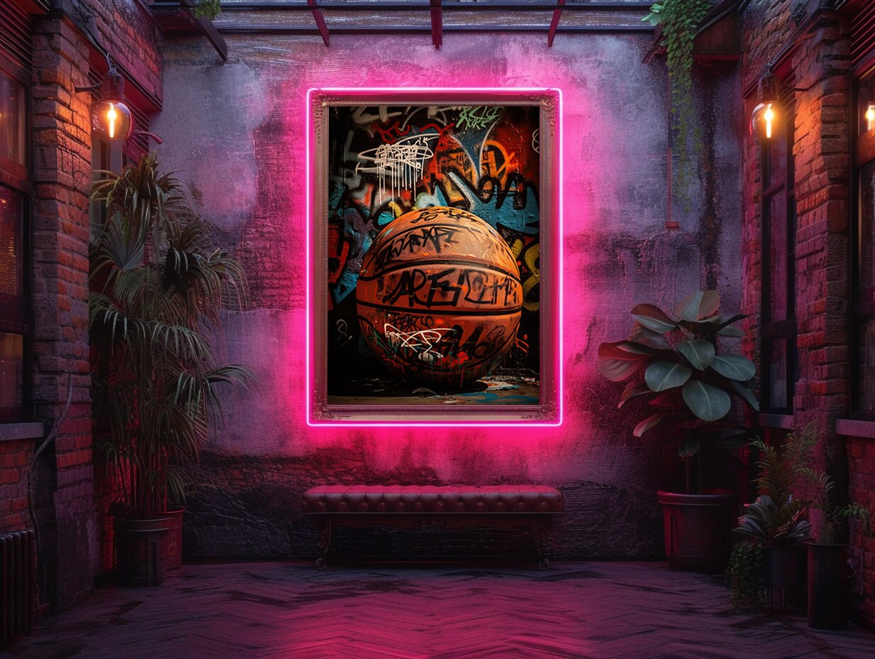 Basketball Graffiti Wall Art, Digital Download, Basketball Art Print ...