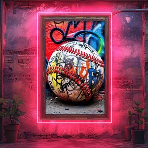 Baseball Graffiti Wall Art, Digital Print, Colorful Sports Wall Decor ...