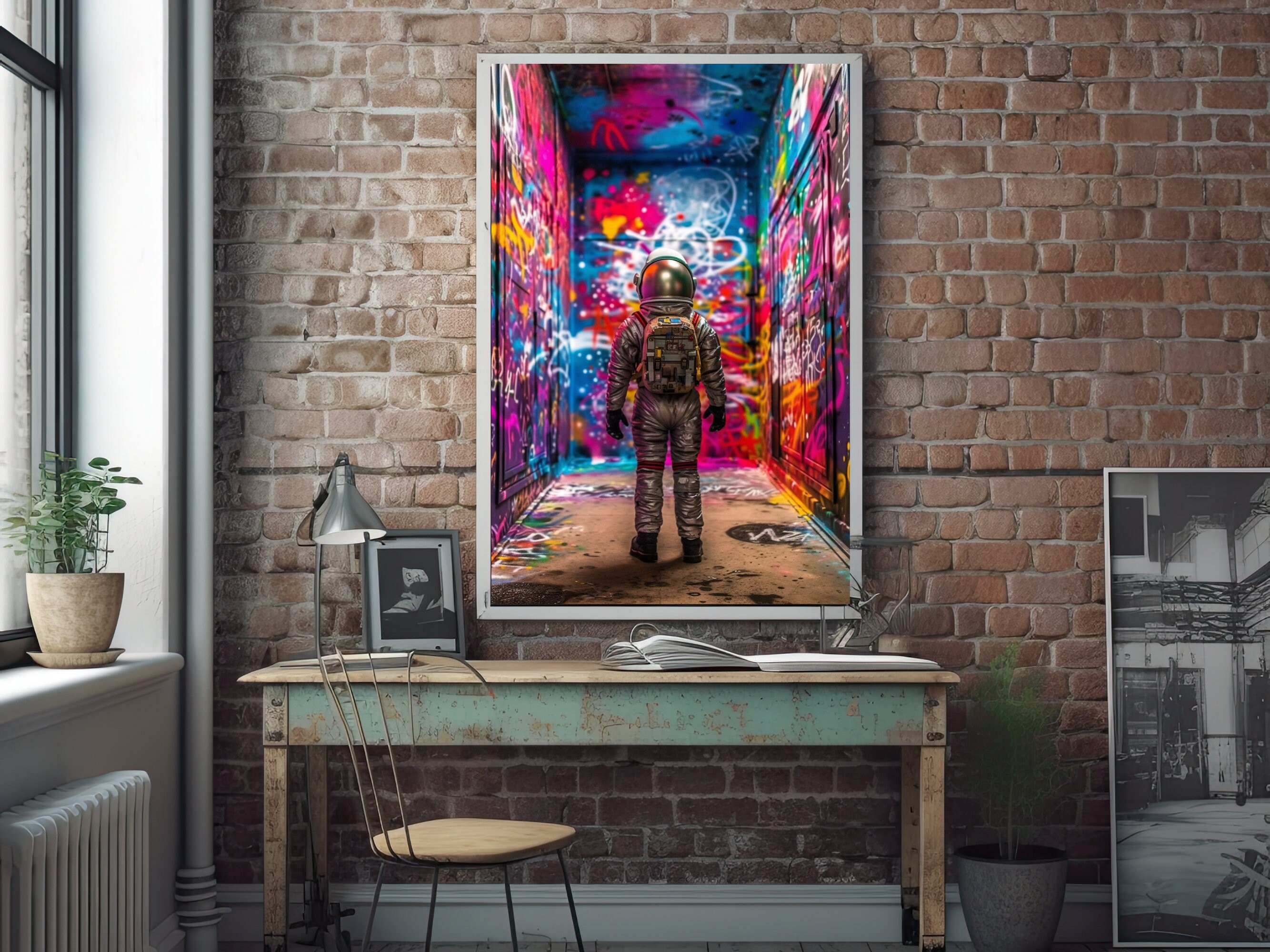 Astronaut Graffiti Wall Art Digital Download Print Astronaut - Etsy