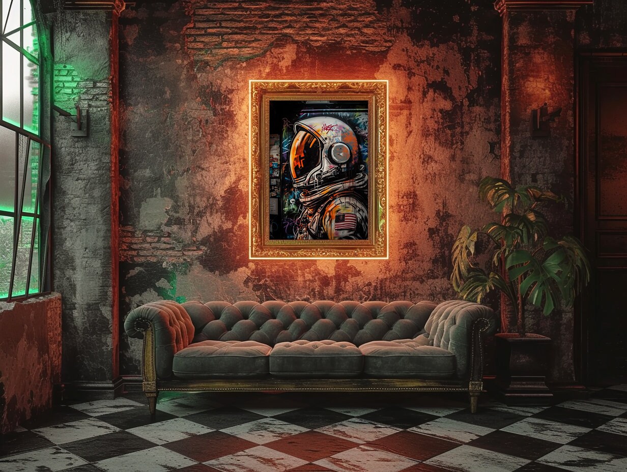 Astronaut Graffiti Wall Art, Astronaut Digital Print, Space Travel ...