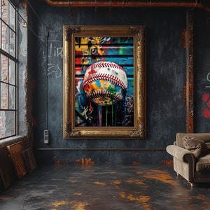 Baseball Graffiti Wall Art, Sports Graffiti Print, Modern, Urban ...
