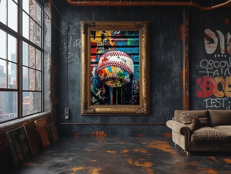 Baseball Graffiti Wall Art, Sports Graffiti Print, Modern, Urban ...