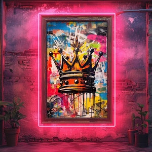 Crown Graffiti Wall Art, Digital Download, Abstract Royal Crown ...