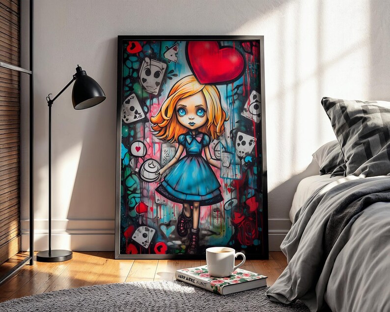 Alice in Wonderland Graffiti Wall Art, Printable Digital, Fairytale ...