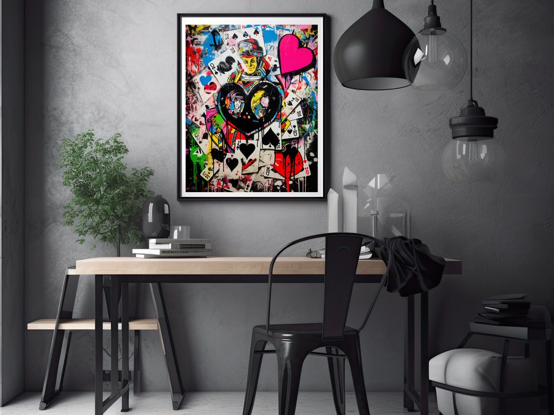 Playing Cards Graffiti Wall Art, Digital Download Print, Colorful ...