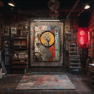 Gold Coin Graffiti Wall Art, Digital Download, Vintage Golden Coin Wall ...