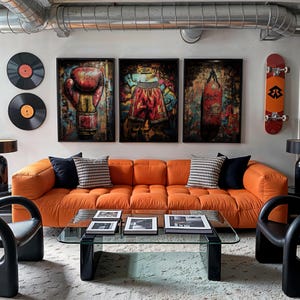 Boxing Graffiti Wall Art Set, Set of 3 Prints, Boxing Gloves, Punching ...