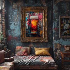 Colorful Beer Graffiti Art, Printable Drink Illustration, Urban Wall ...