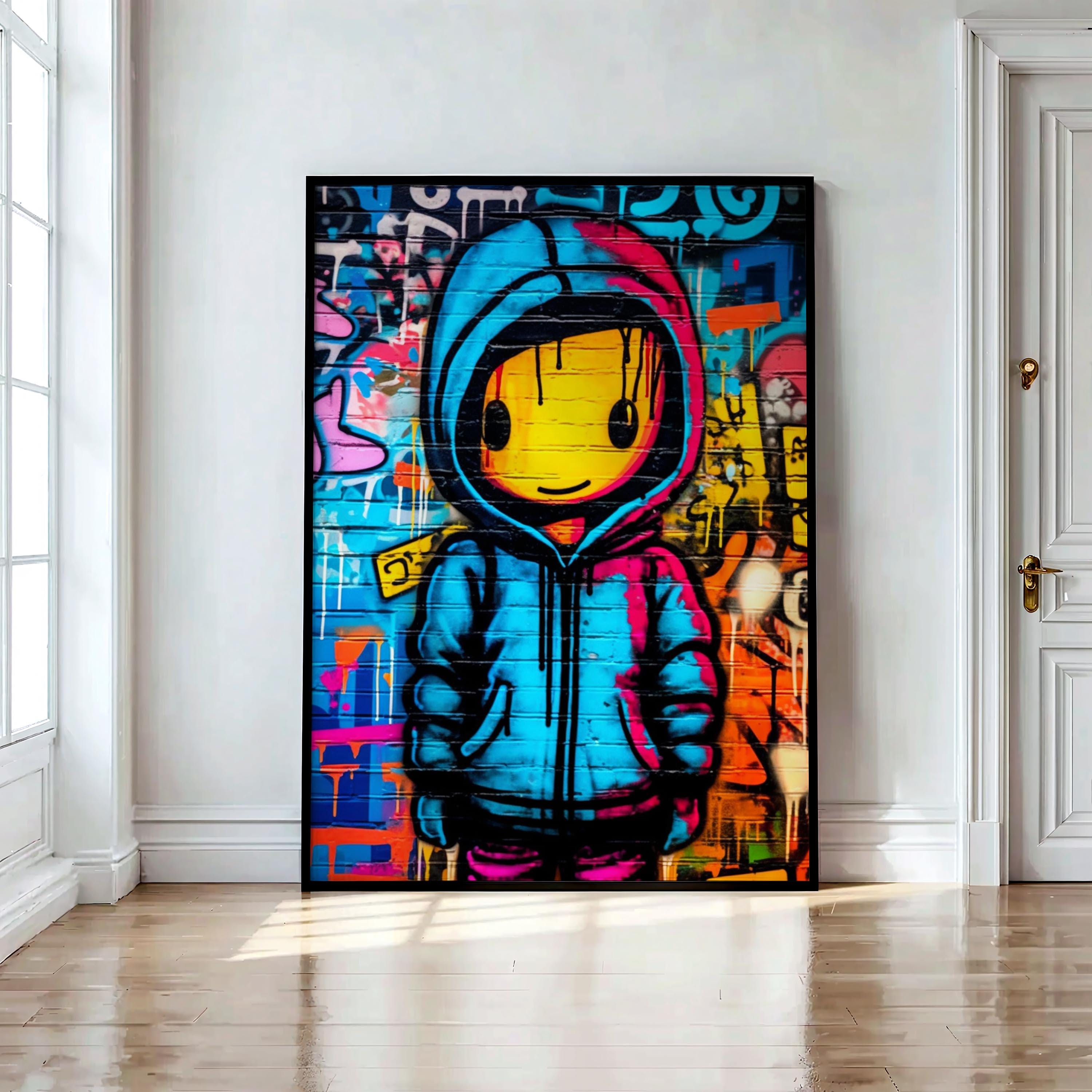 Hacker Girl Graffiti Wall Art, Digital Print, Colorful Coder Girl Wall ...