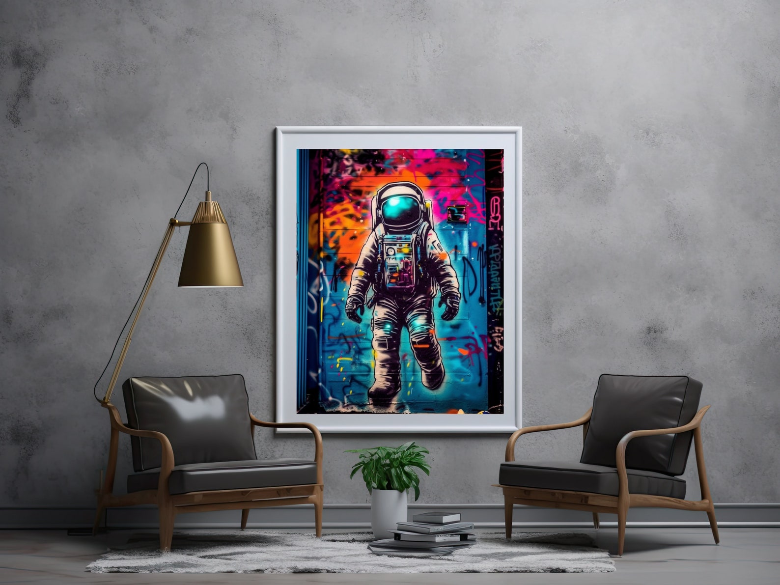 Astronaut Graffiti Wall Art, Digital Download, Modern Street Art Poster ...