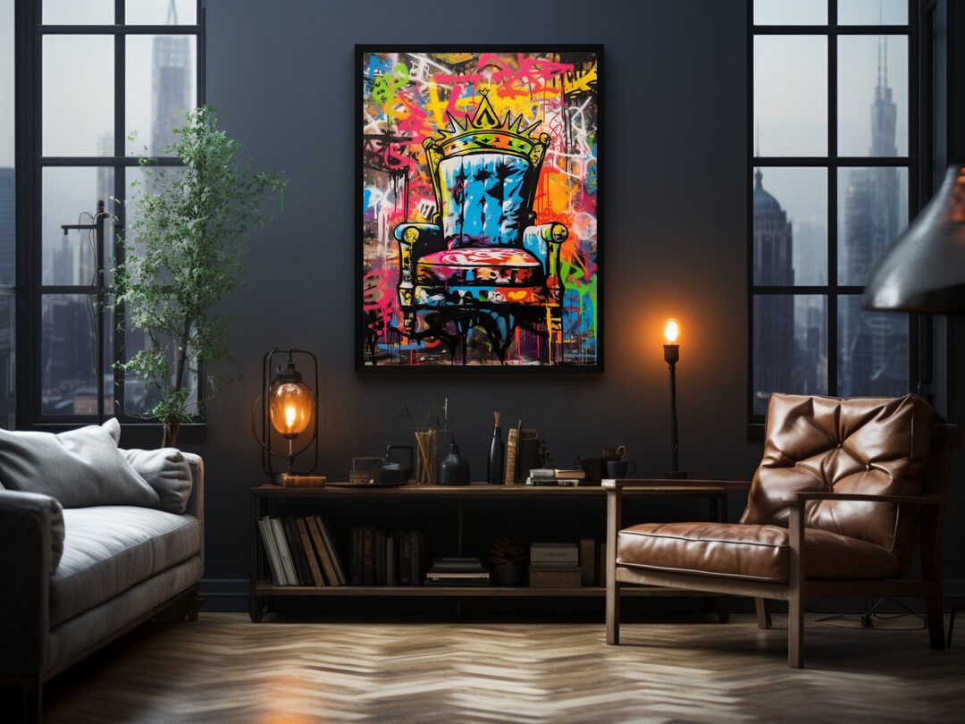 King Throne Graffiti Wall Art Digital Print Throne Chair - Etsy