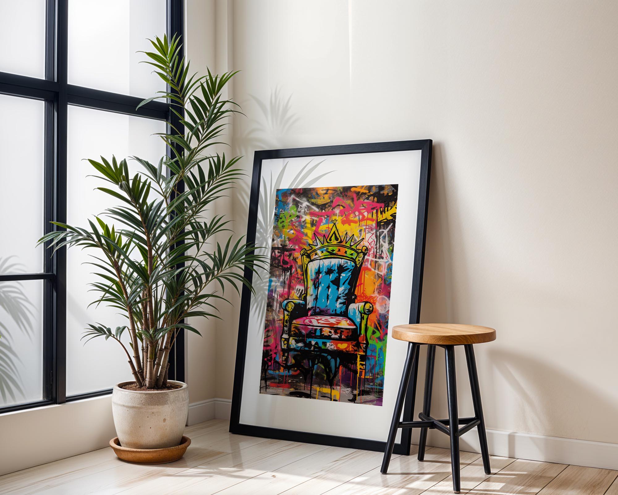 King Throne Graffiti Wall Art, Digital Print, Throne Chair Poster ...