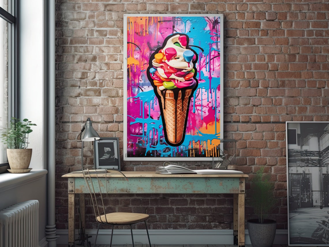Ice Cream Graffiti Wall Art Digital Download (Instant Download) - Etsy