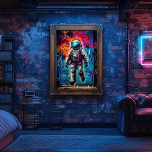 Astronaut Graffiti Wall Art, Digital Download, Modern Street Art Poster ...