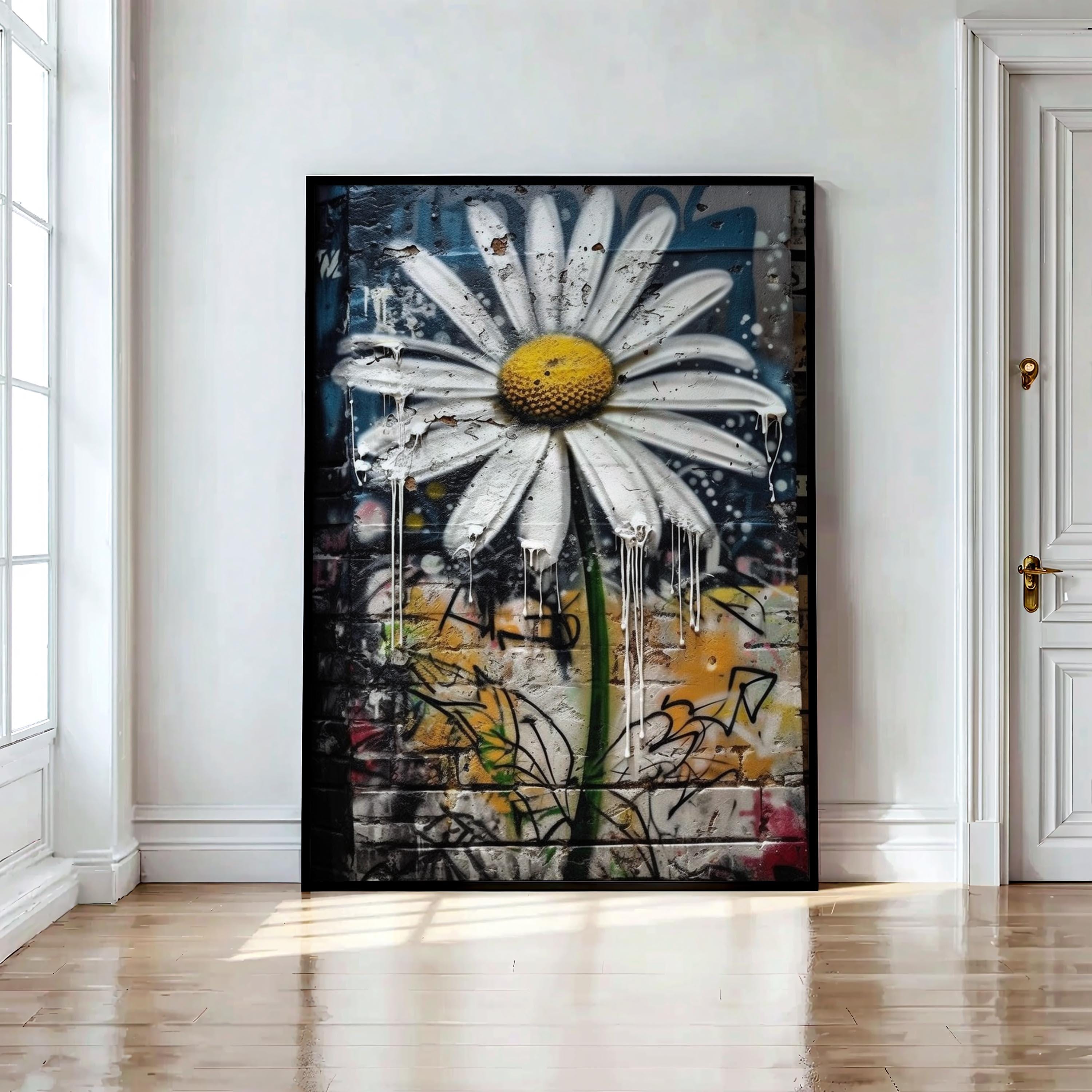 Daisy Flower Graffiti Wall Art, Street Graffiti, Digital Art, Daisy ...