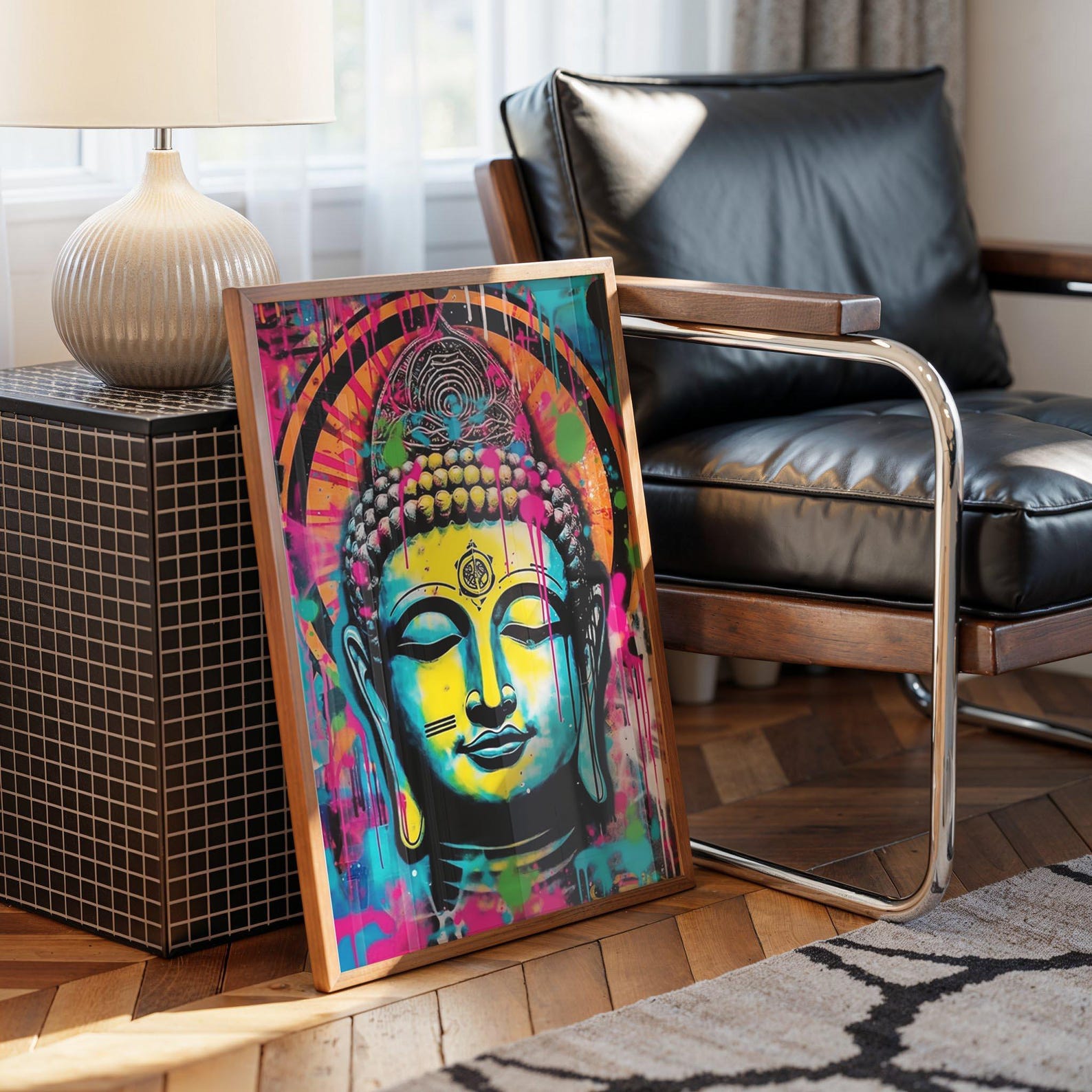 Buddha Graffiti Wall Art, Digital Download, Abstract Colorful Buddha ...