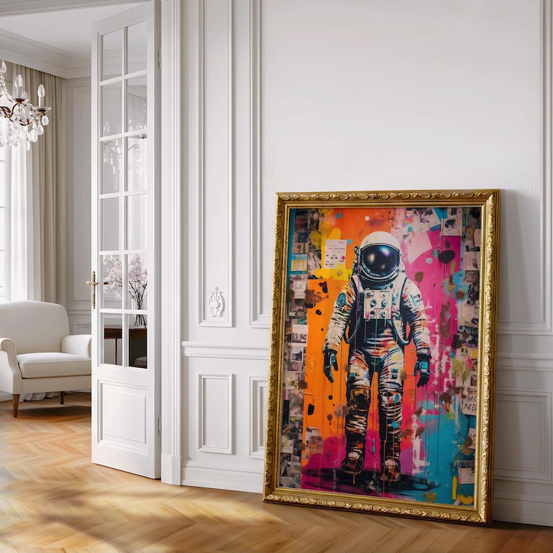 Graffiti Astronaut Art, Space Explorer Digital Print, Spaceman Wall ...