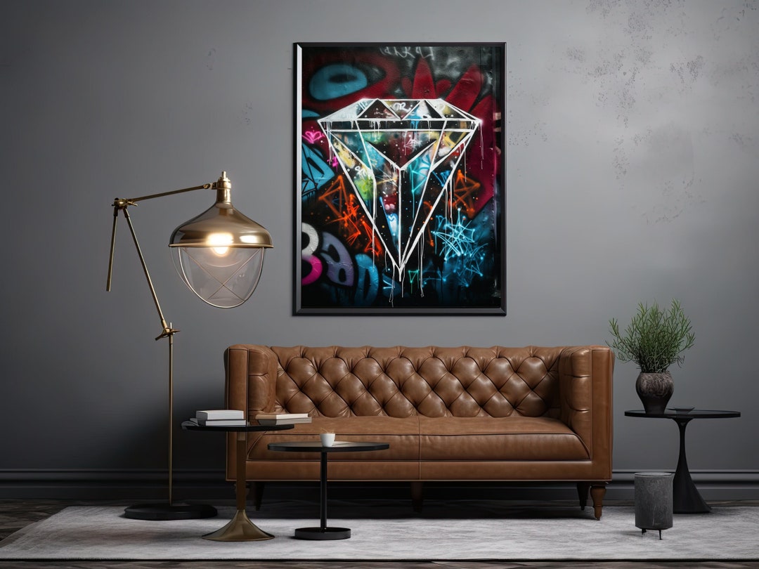 Diamond Graffiti Wall Art Digital Download Print Modern - Etsy