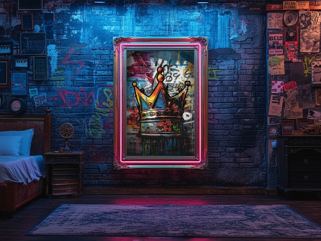 King Crown Graffiti Wall Art, Crown Graffiti Print, Modern, Urban ...