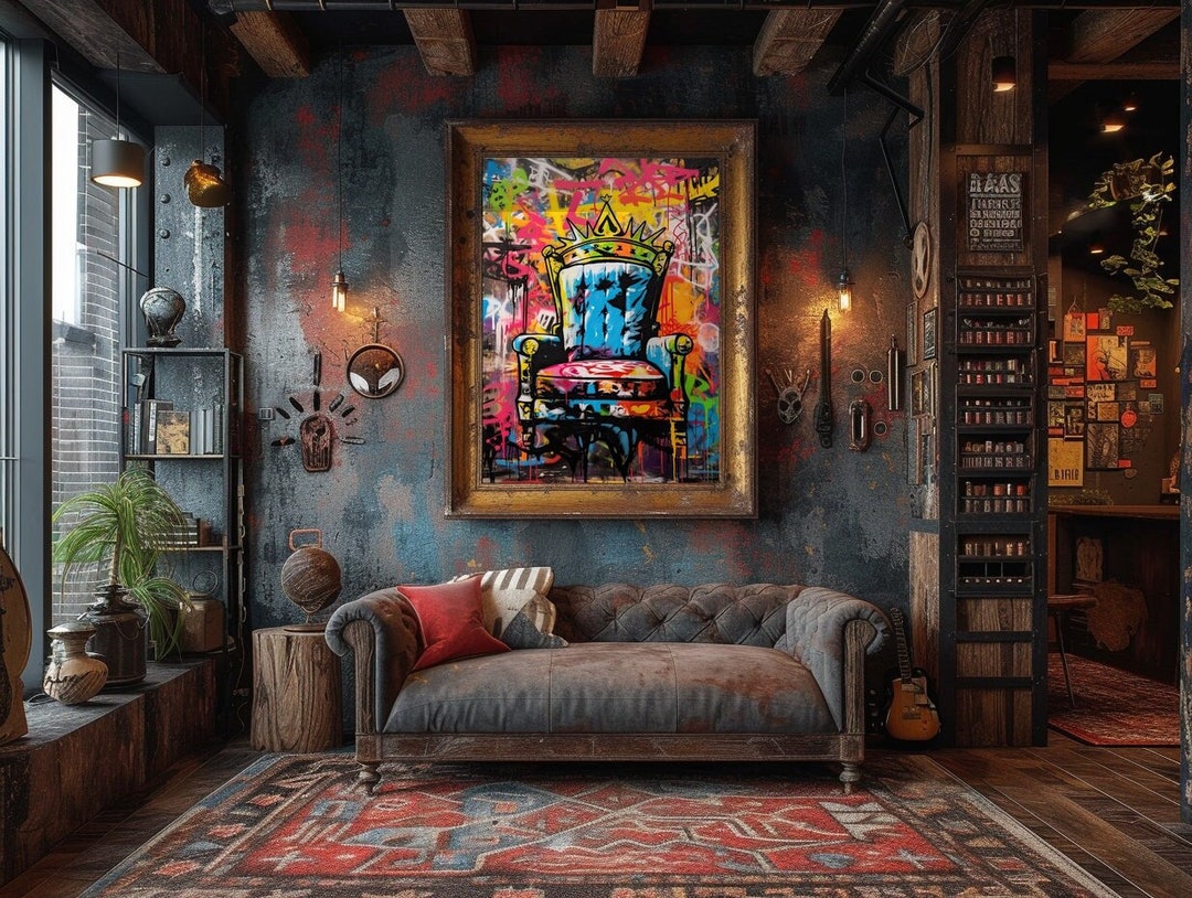 King Throne Graffiti Wall Art, Digital Print, Throne Chair Poster ...