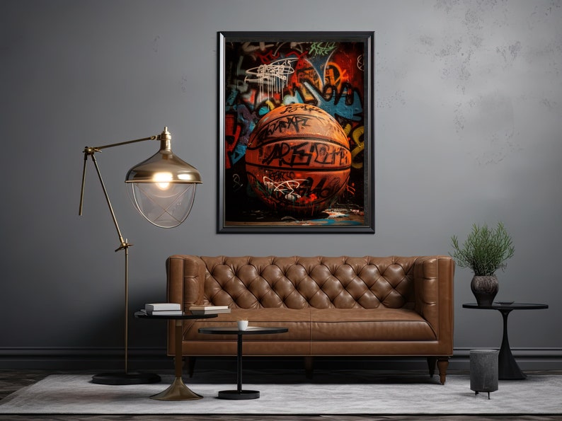 Basketball Graffiti Wall Art Digital Download Basketball Art - Etsy