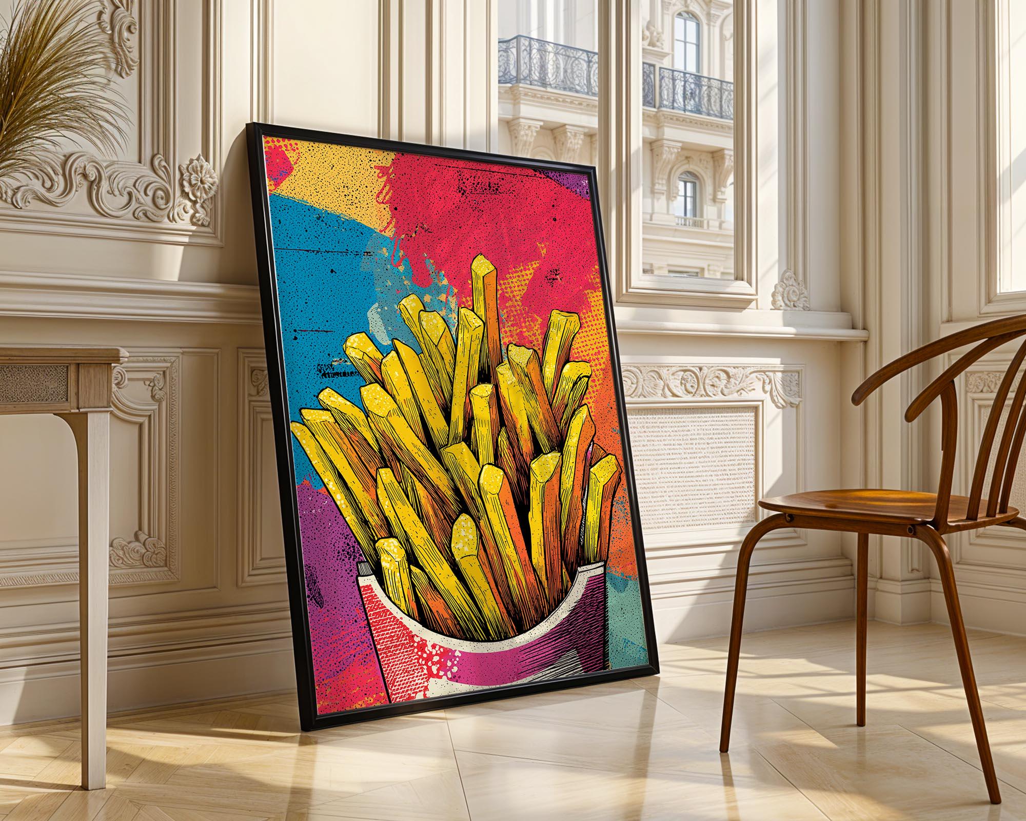 Graffiti Food Wall Art Set of 2, Pop Art Burger and Fries Prints ...