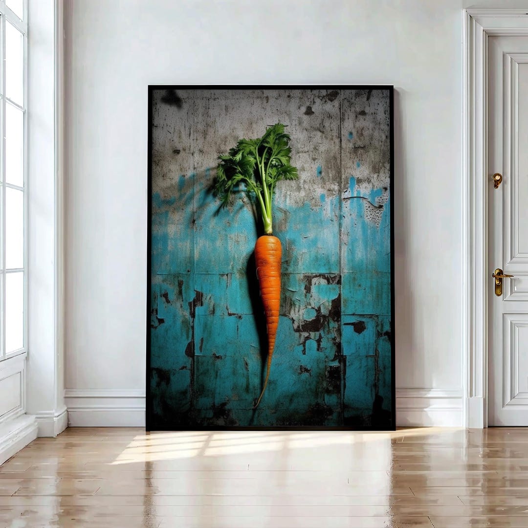 Carrot Graffiti Wall Art, Printable Digital, Colorful Vegetable Wall ...
