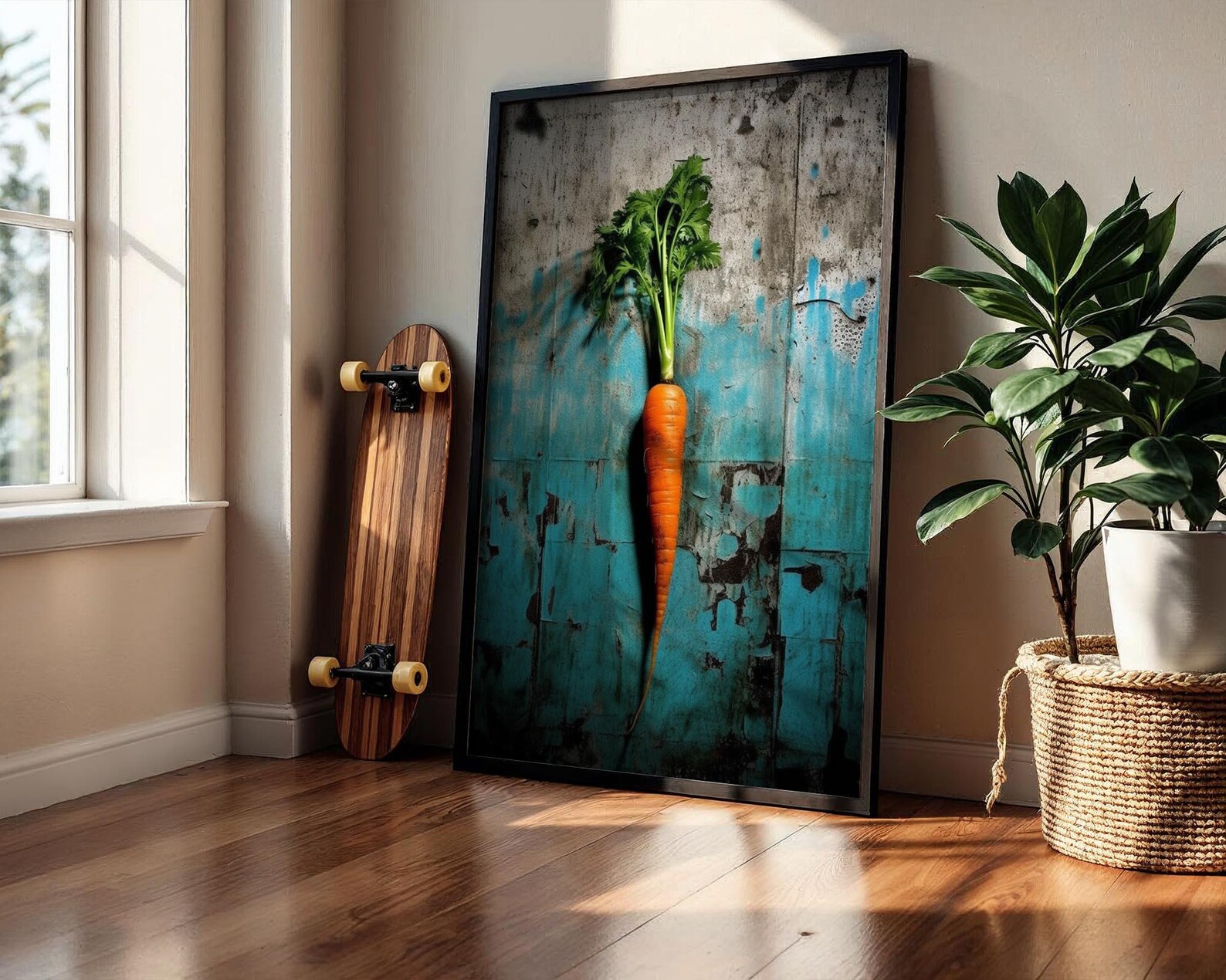 Carrot Graffiti Wall Art, Printable Digital, Colorful Vegetable Wall ...