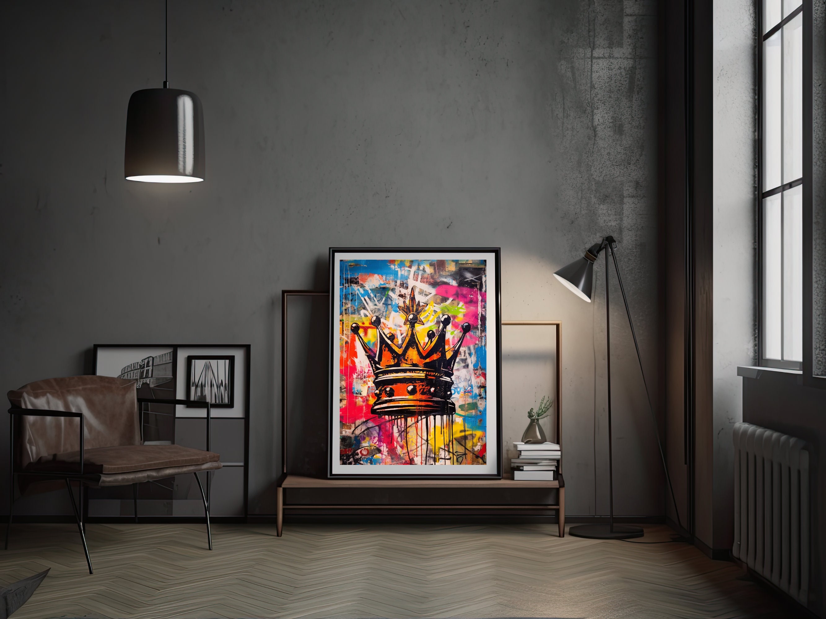 Crown Graffiti Wall Art Digital Download Abstract Royal - Etsy