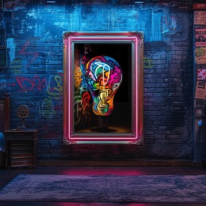 Light Bulb Graffiti Wall Art, Digital Download Print, Modern Street Art ...