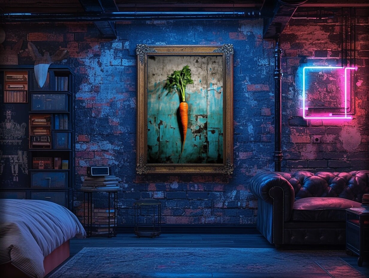 Carrot Graffiti Wall Art, Printable Digital, Colorful Vegetable Wall ...