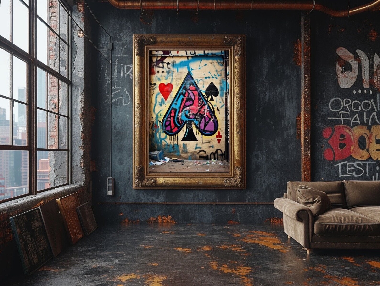 Ace of Spades Graffiti Wall Art, Printable Digital Colorful Playing ...