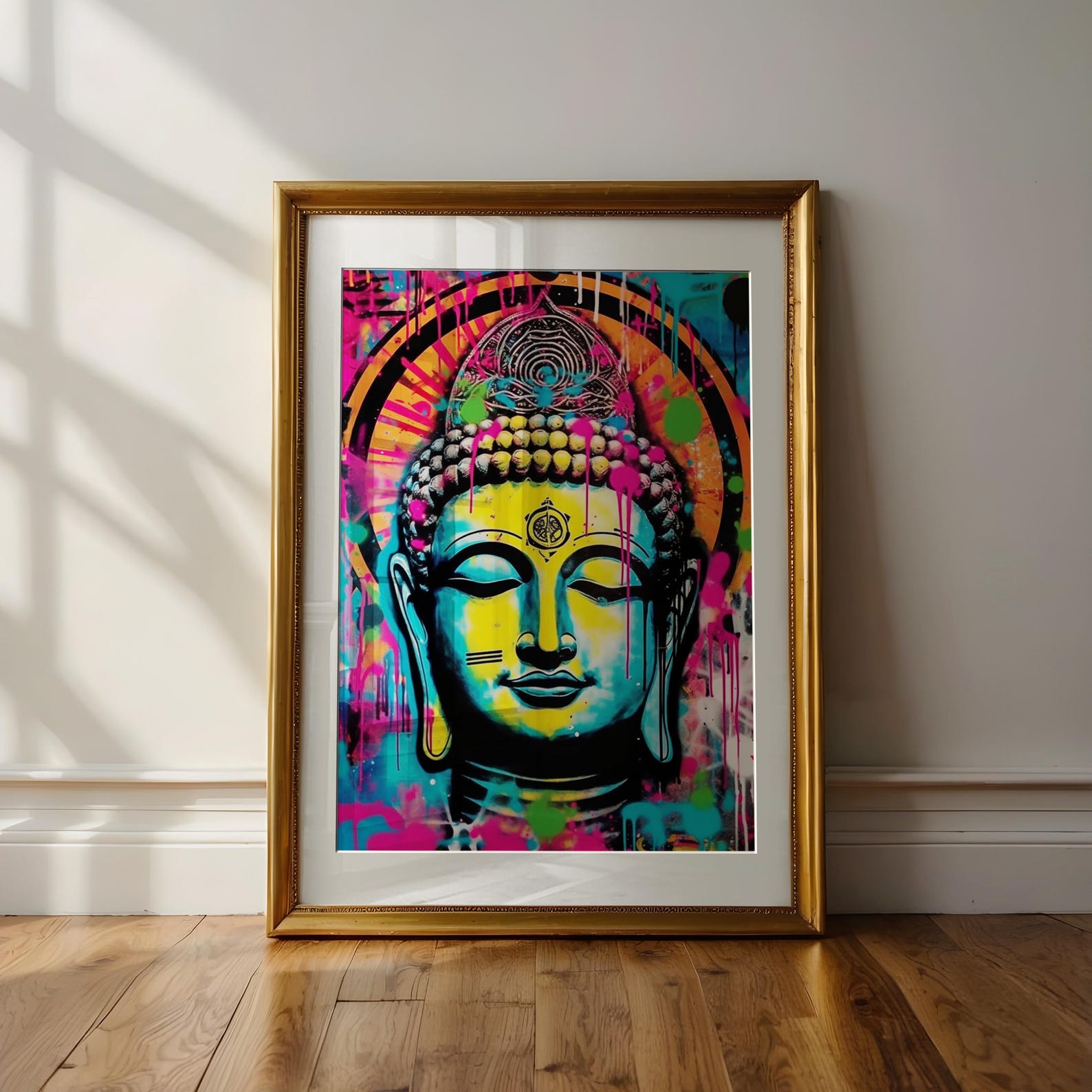 Buddha Graffiti Wall Art, Digital Download, Abstract Colorful Buddha ...