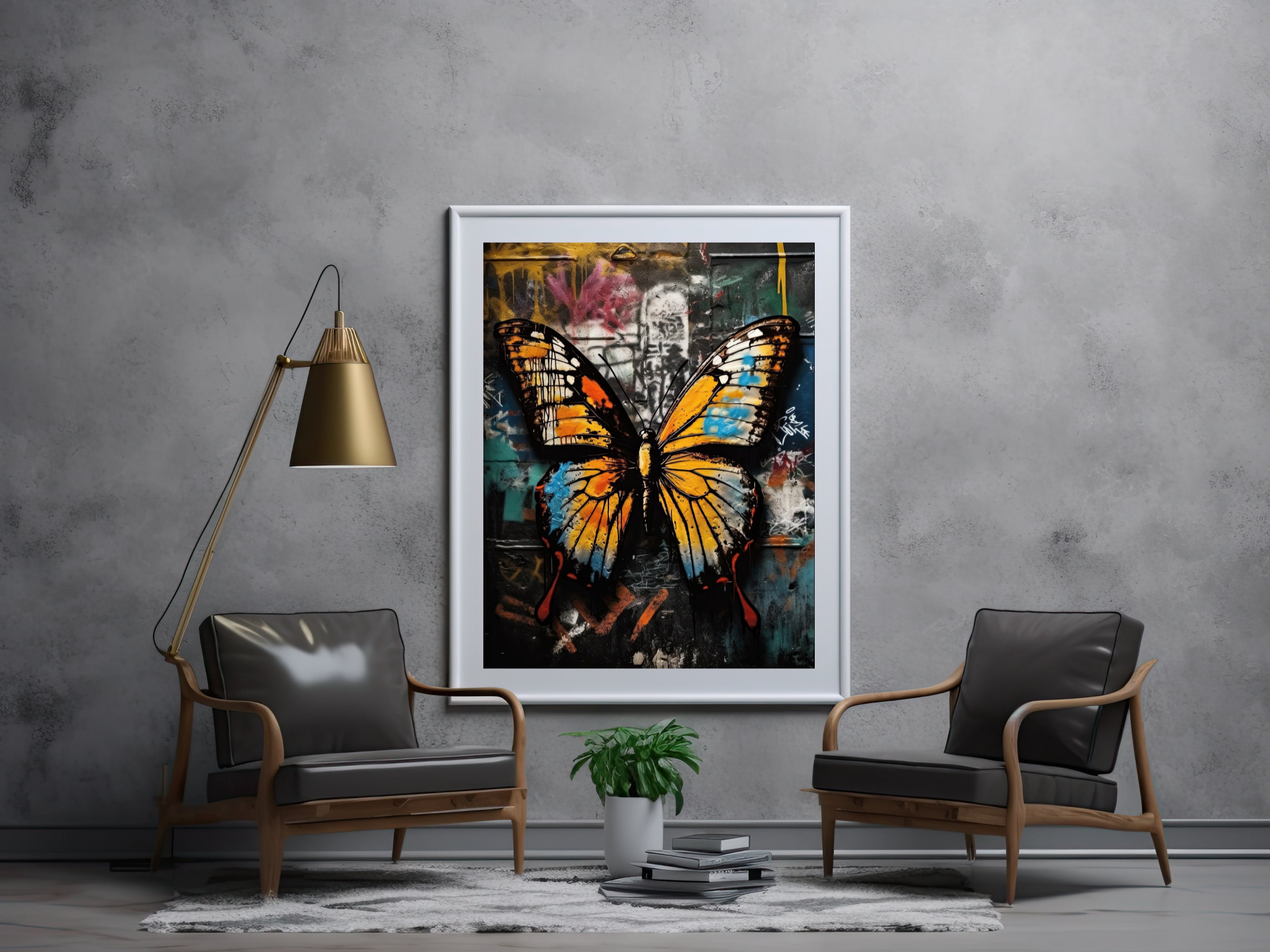 Butterfly Graffiti Wall Art Butterfly Art Graffiti Print - Etsy