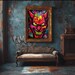 Red Devil Graffiti Wall Art, Digital Download, Demon Horns Art Print ...