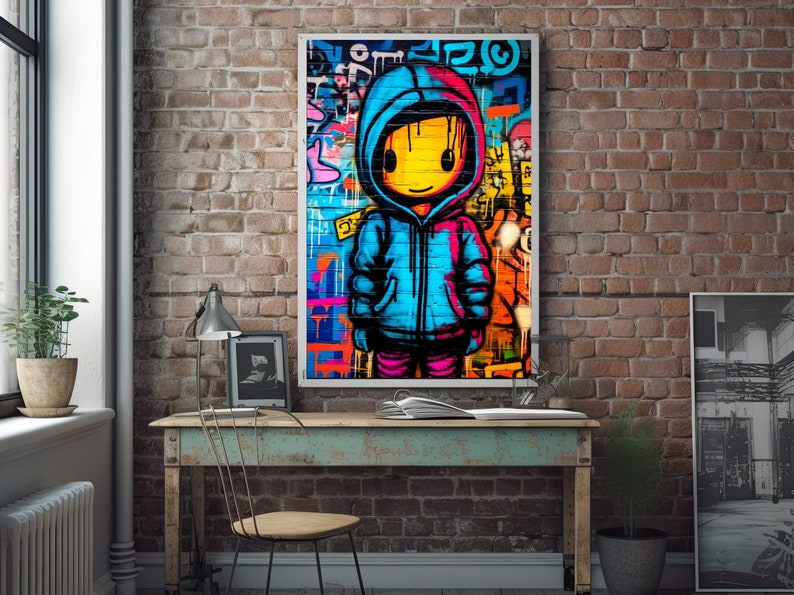 Hacker Girl Graffiti Wall Art Digital Print Colorful Coder - Etsy
