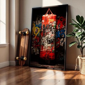 Urban Boxing Bag Graffiti Masterpiece, Printable Street Art, Bold ...
