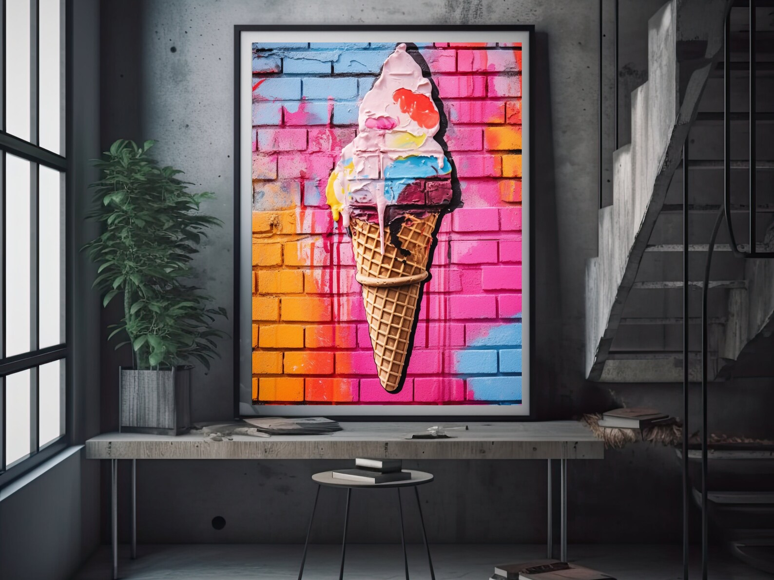 Vanilla Ice Cream Graffiti Wall Art, Digital Download Print, Modern ...