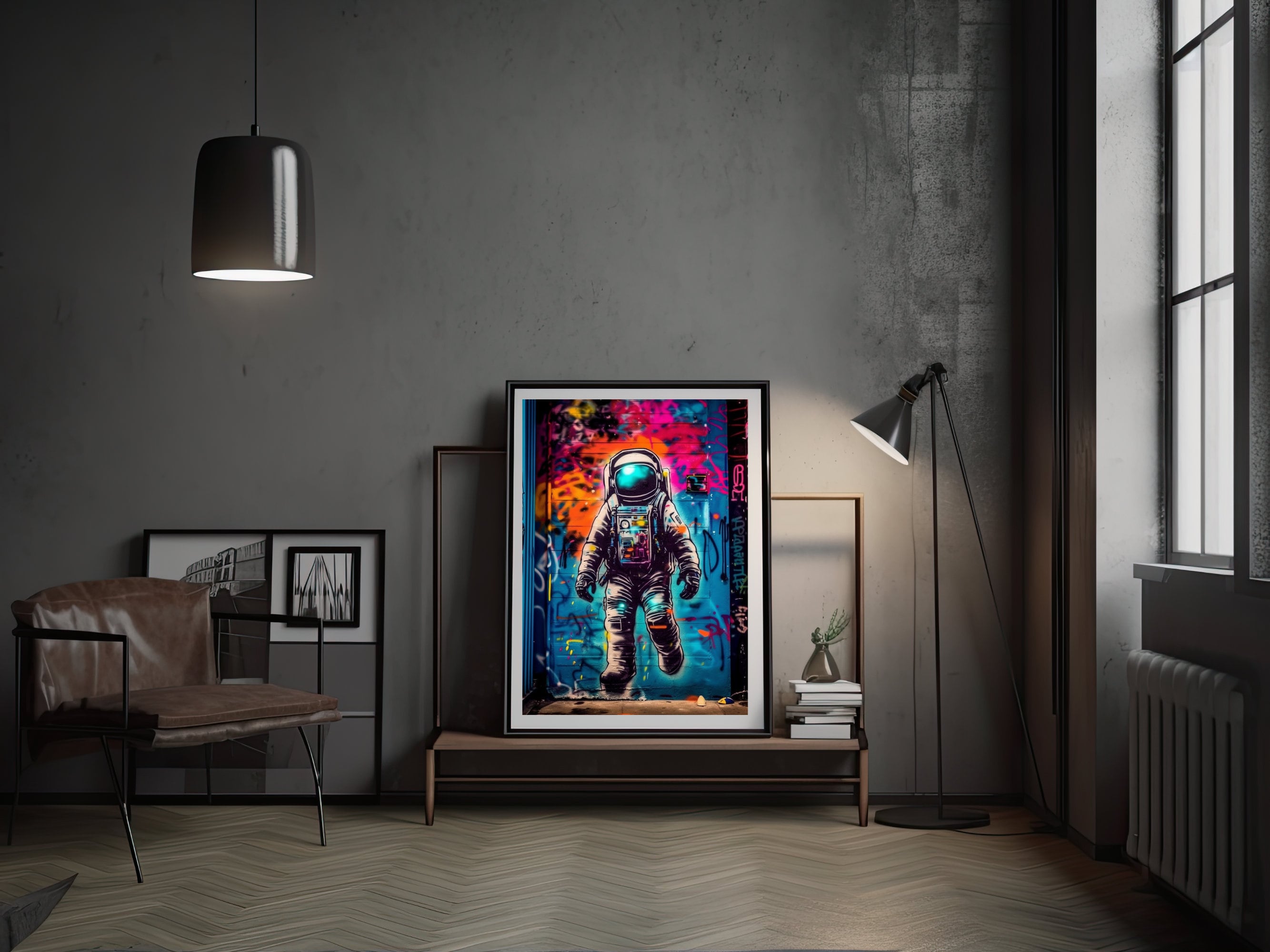 Astronaut Graffiti Wall Art, Digital Download, Modern Street Art Poster ...
