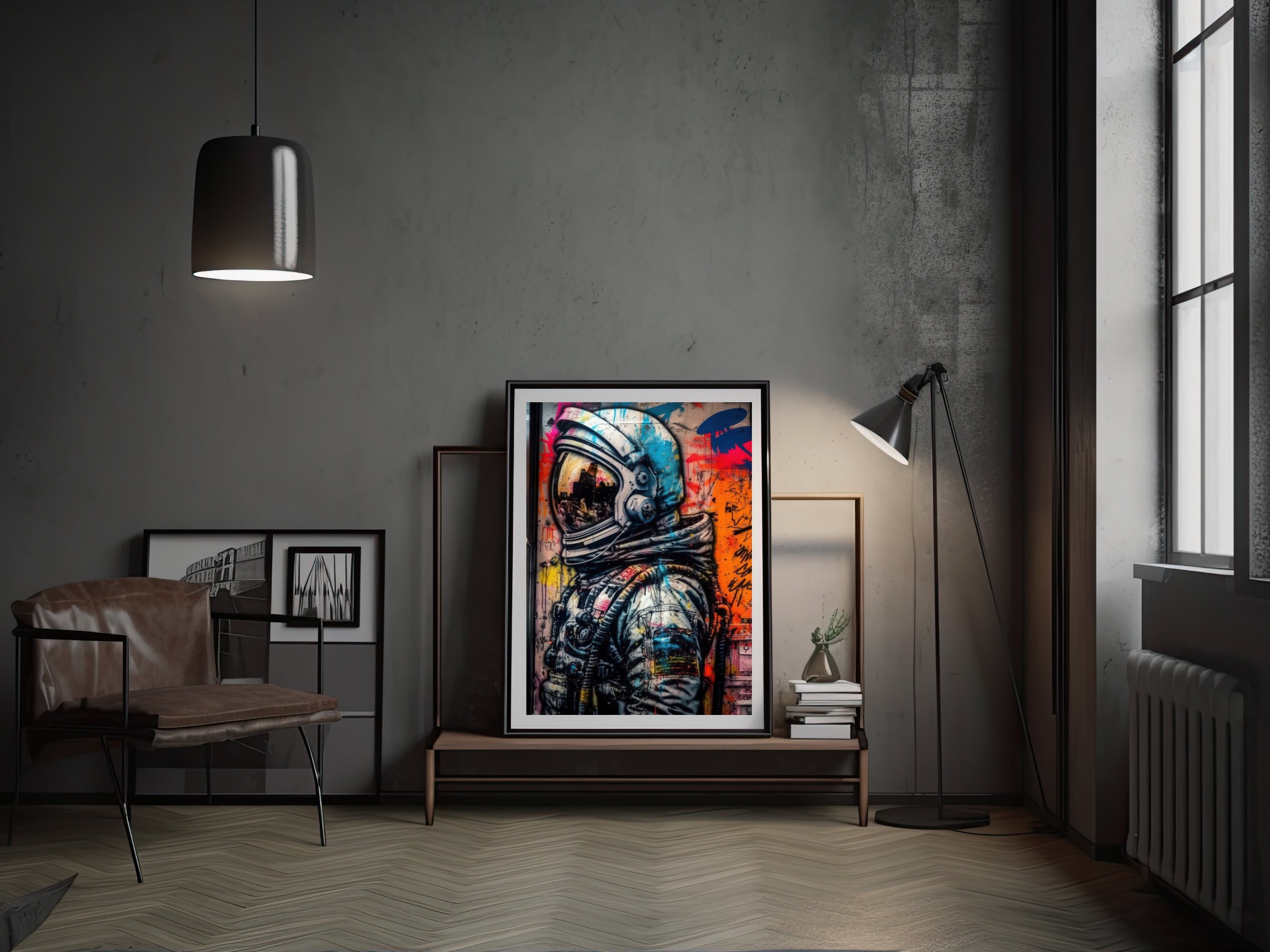 Astronaut Graffiti Wall Art Space Art Graffiti Print Modern - Etsy