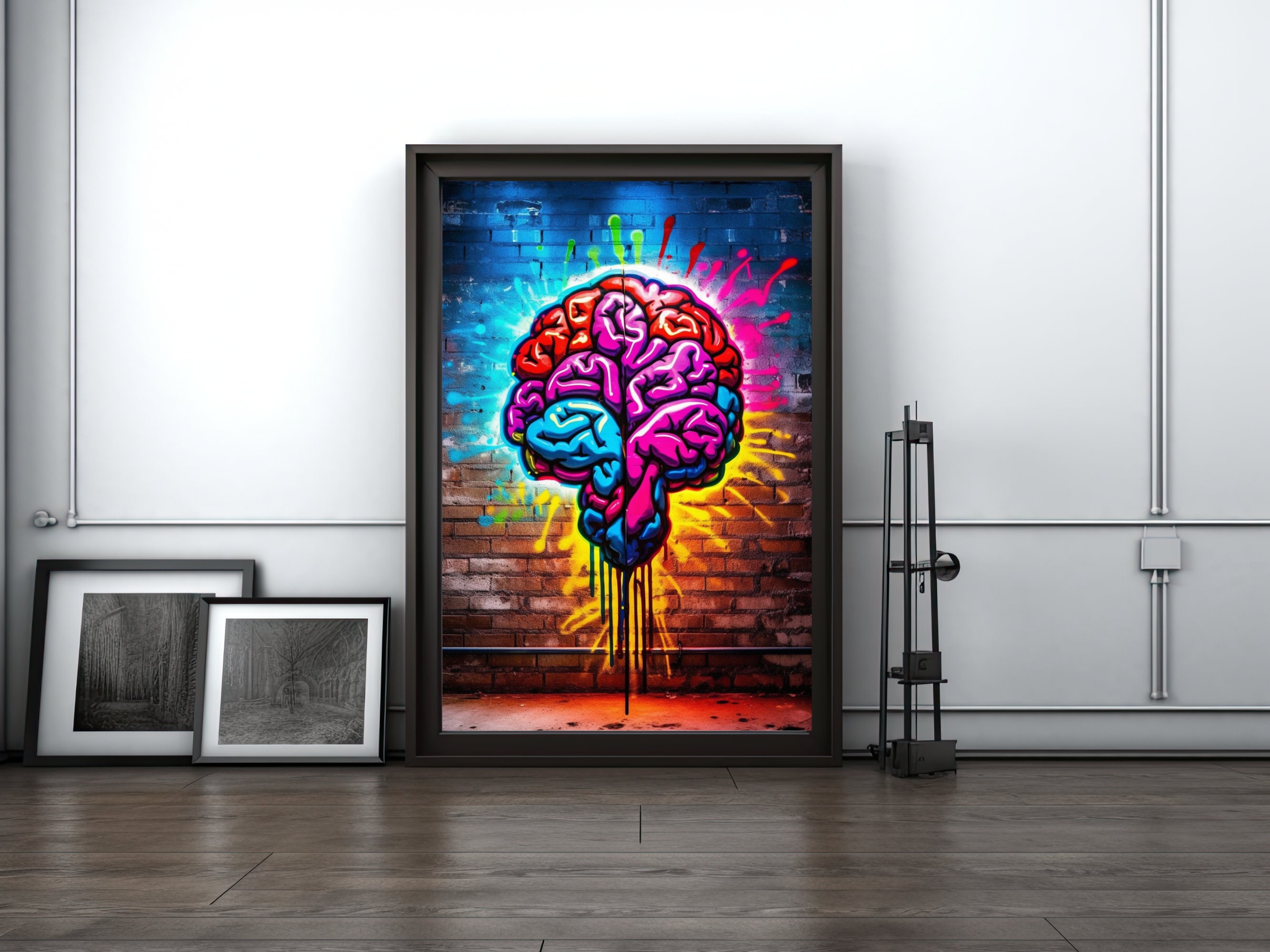 Human Brain Graffiti Wall Art Printable Digital (Instant Download) - Etsy