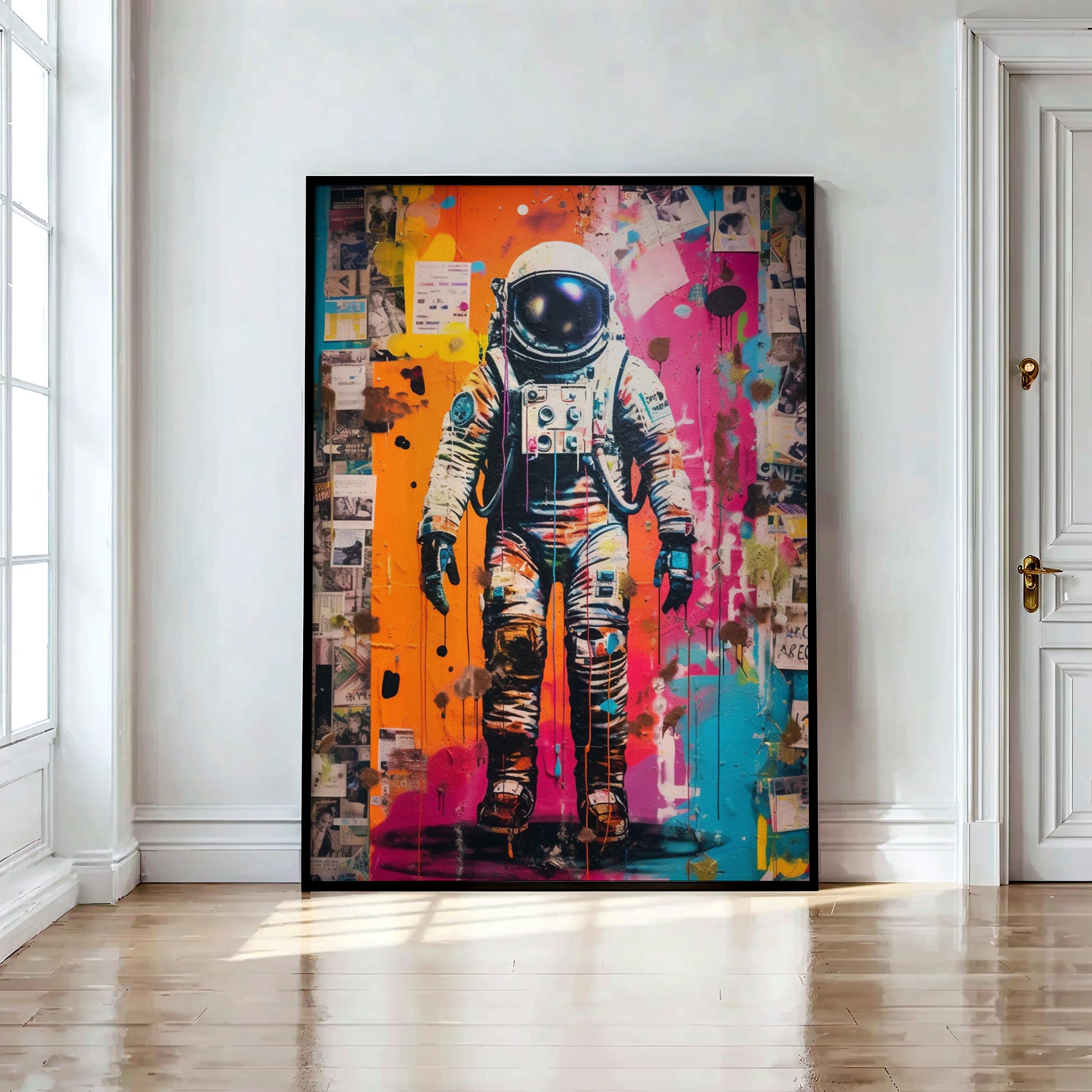 Graffiti Astronaut Art, Space Explorer Digital Print, Spaceman Wall ...
