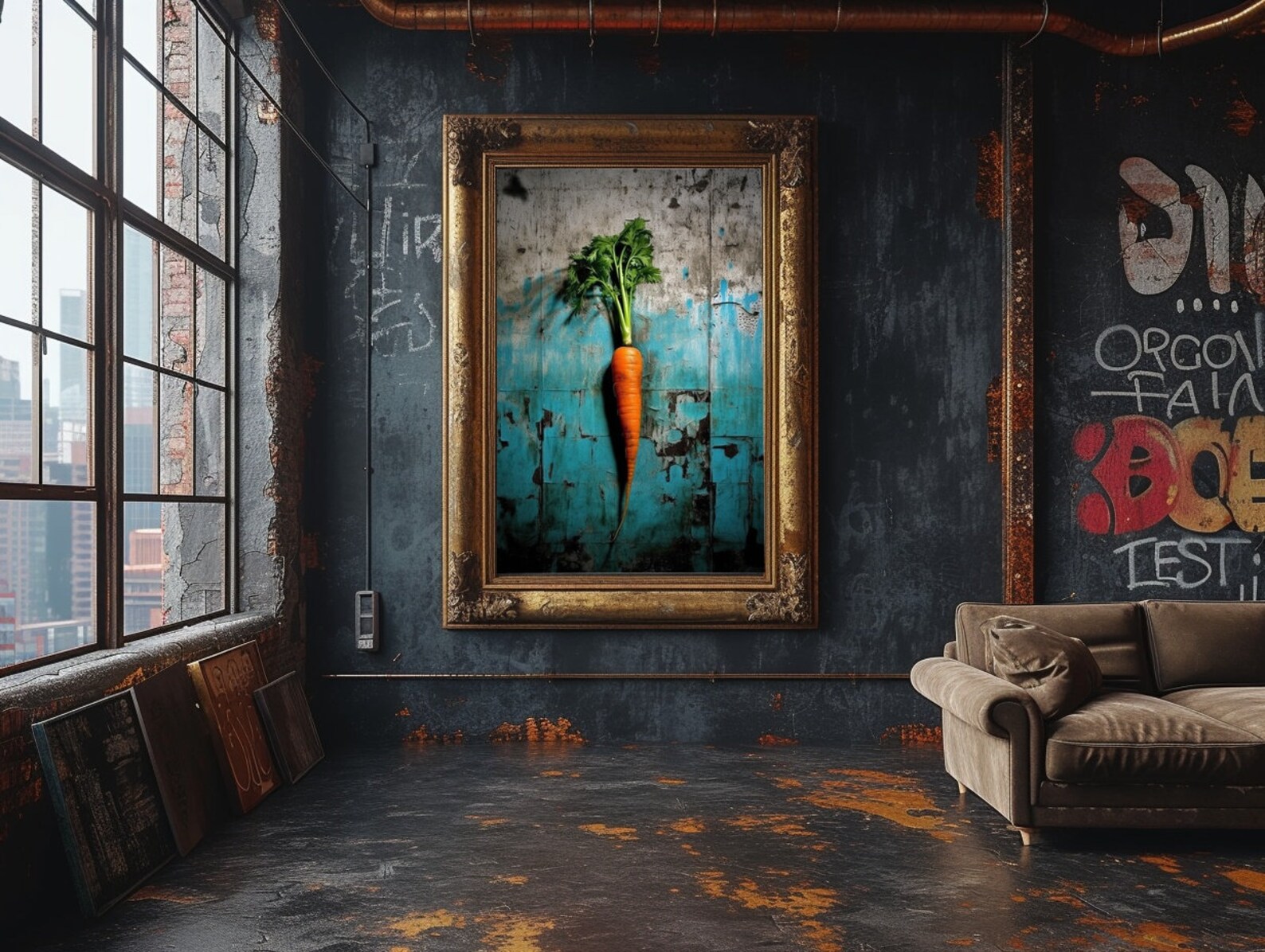 Carrot Graffiti Wall Art, Printable Digital, Colorful Vegetable Wall ...