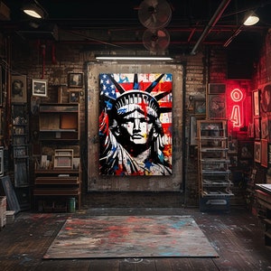 Statue of Liberty Graffiti Wall Art, New York City Digital Art Print ...