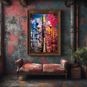 Baseball Bat Graffiti Wall Art, Printable Digital, Colorful Baseball ...