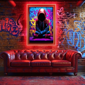 Girl Hacker Graffiti Wall Art, Coder Girl Graffiti Print, Modern, Urban ...