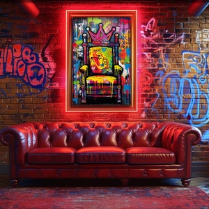 Royal Throne Graffiti Wall Art, Digital Download, Colorful Throne Chair ...