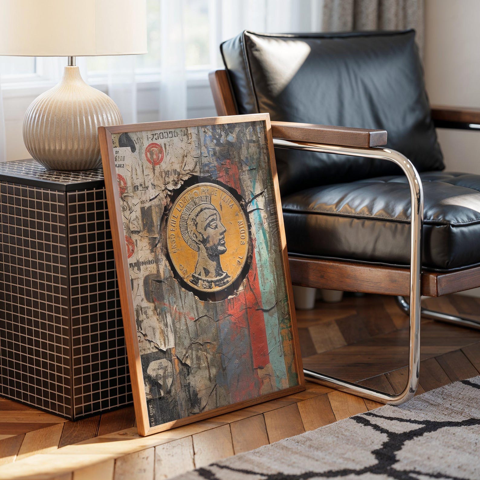 Gold Coin Graffiti Wall Art, Digital Download, Vintage Golden Coin Wall ...
