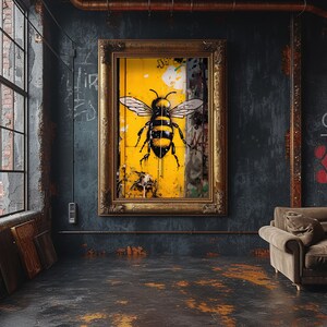 Colorful Bee Street Art, Urban Honey Bee Digital Print, Graffiti Style ...