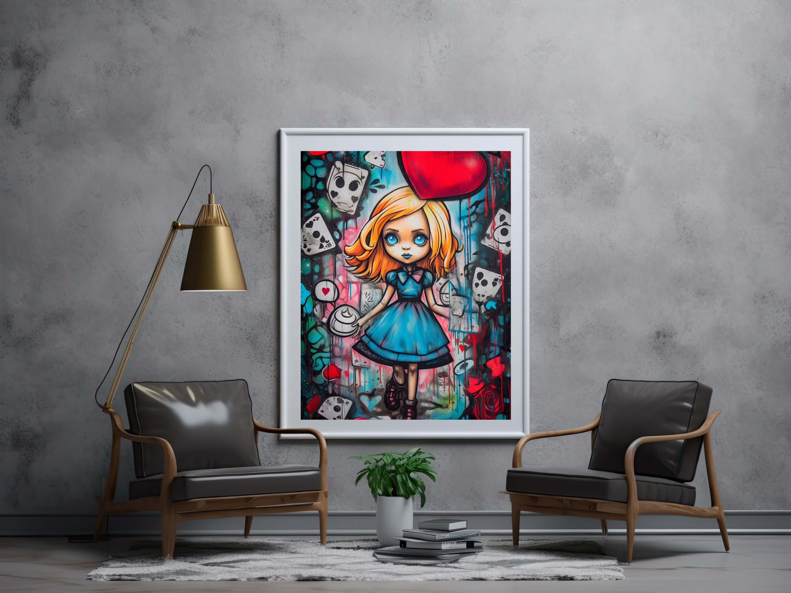 Alice in Wonderland Graffiti Wall Art Printable Digital - Etsy